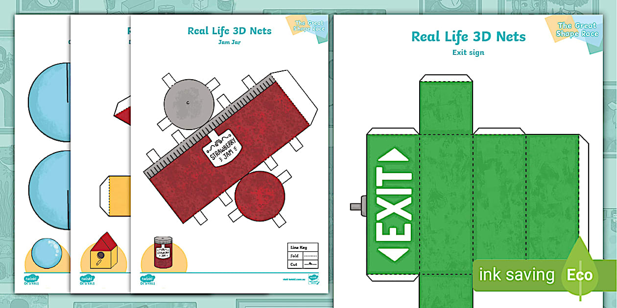 The Great Shape Race - Real Life 3D Nets - Twinkl