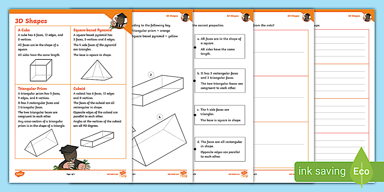 3D Shapes Activity Sheets (teacher made) - Twinkl