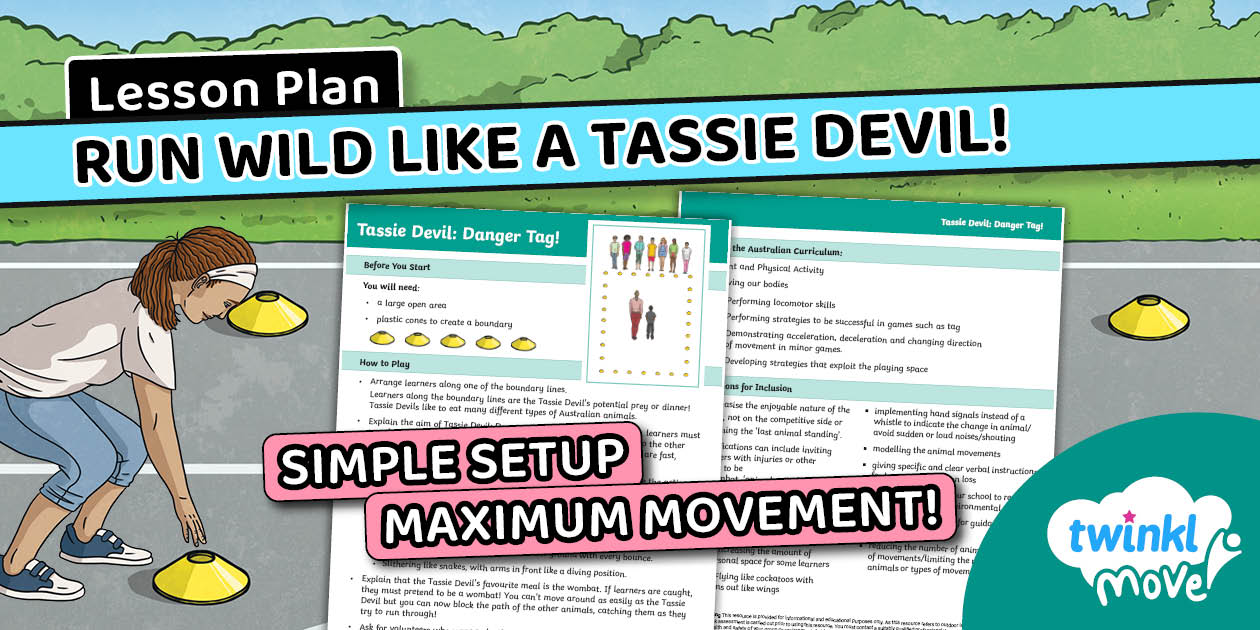 PE Lesson Plan Tassie Devil Danger Tag