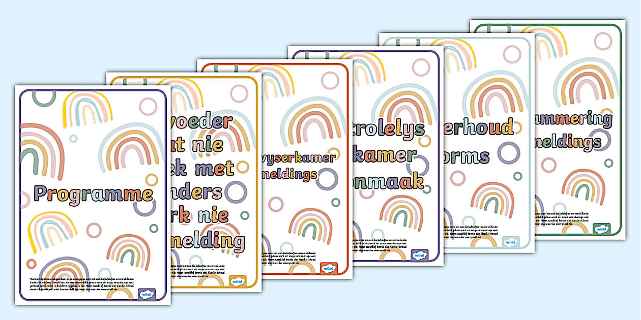 Gedempte Reënboog Nakoming Omslae (teacher made) - Twinkl