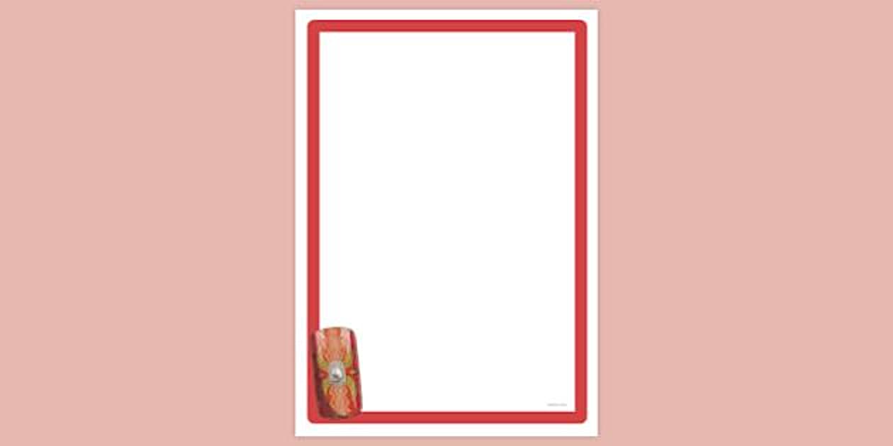 Simple Blank Roman Shield Page Border | Page Border | Twinkl
