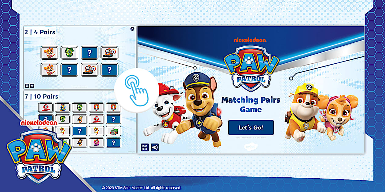 FREE! - PAW Patrol: Matching Pairs Game (teacher made)