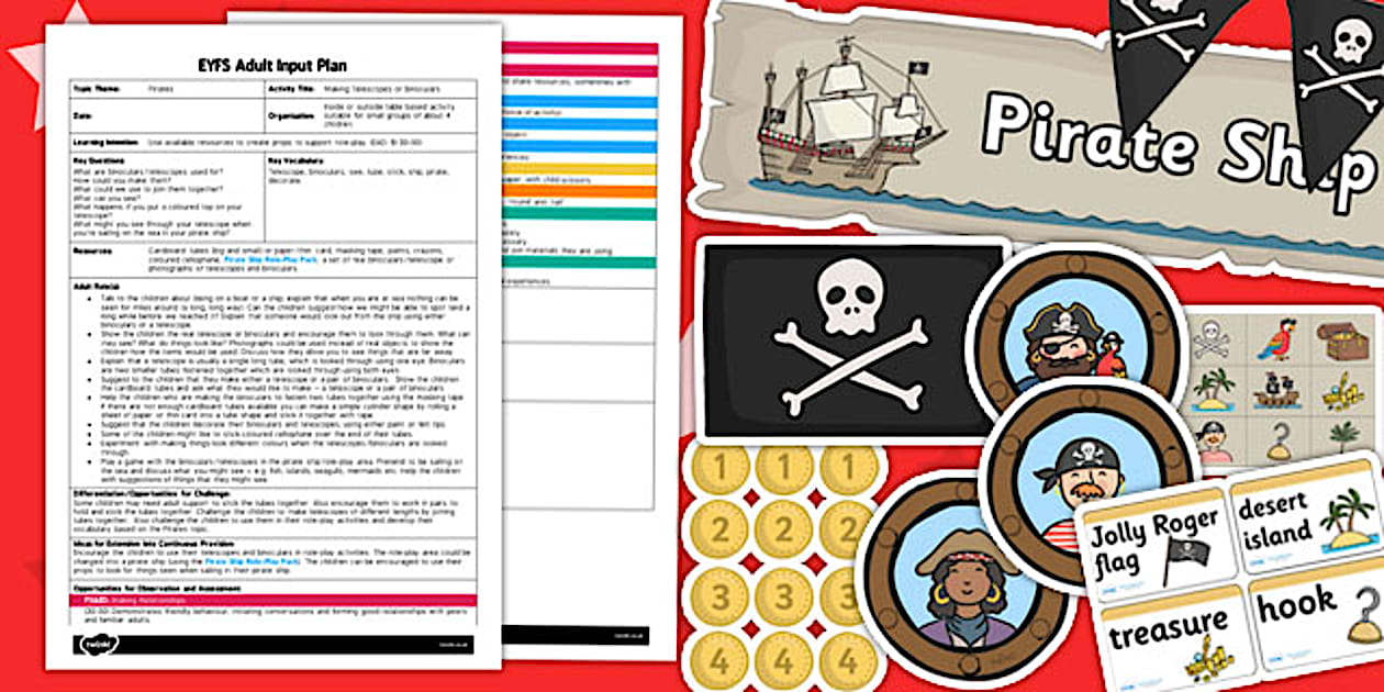 Black and White Making Telescopes or Binoculars EYFS Adult Input Plan and