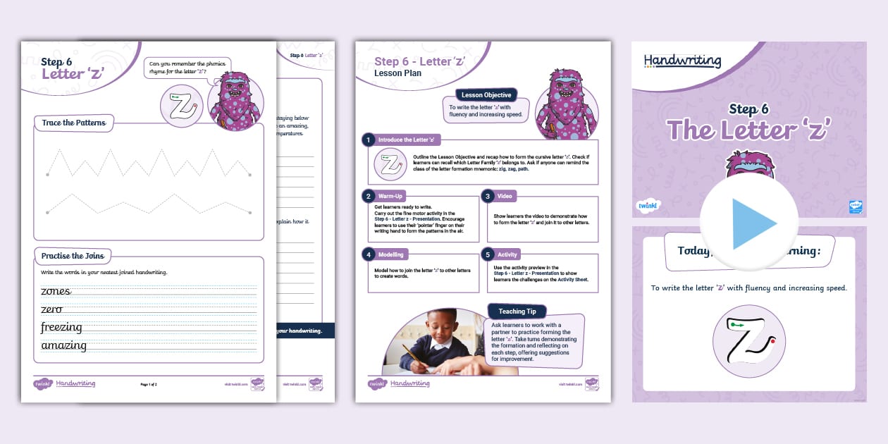 Twinkl Handwriting Scheme: Step 6 Letter 'z' Pack