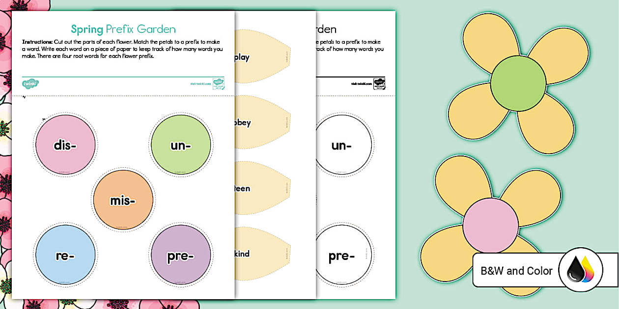 Spring Prefix Garden Worksheet | Spring | Twinkl USA
