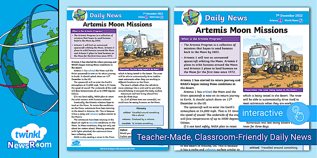 Artemis Moon Missions | News for Kids (teacher made)