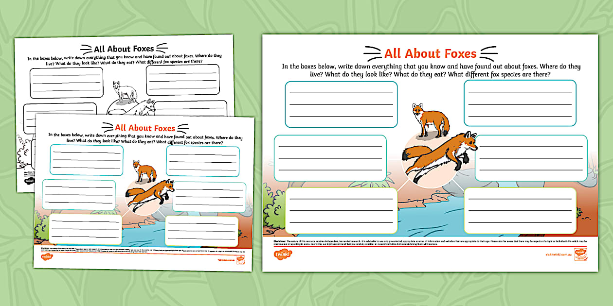 All About Foxes Mind Map - Twinkl Science (teacher made)