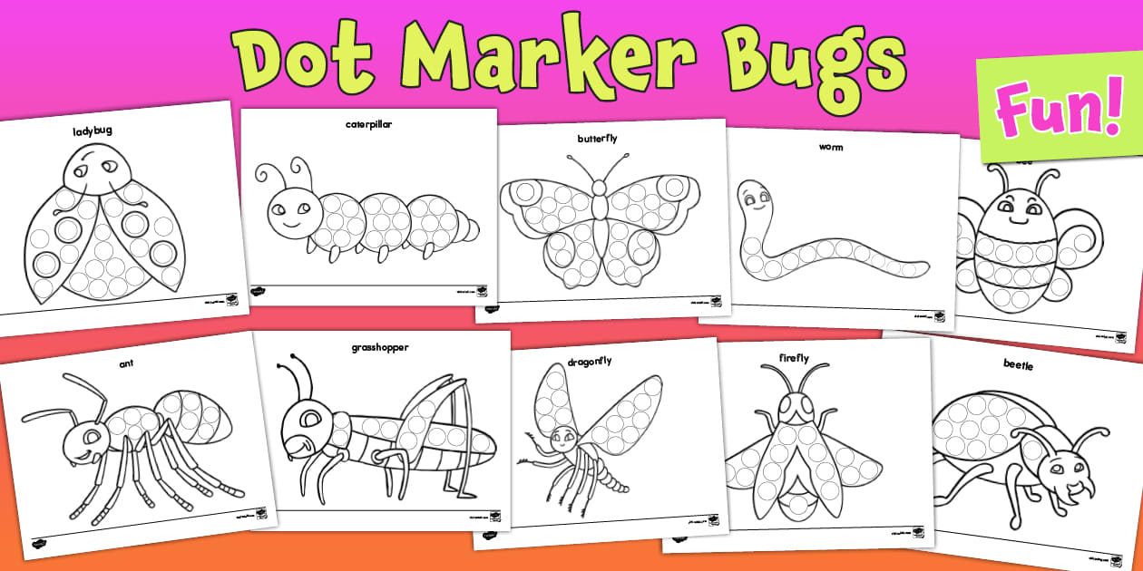 Bugs Dot Marker Craft (teacher made) - Twinkl