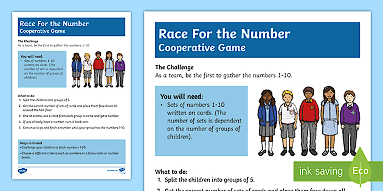 KS1 Race For the Number Cooperative (teacher made) - Twinkl