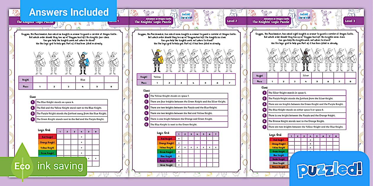 Logic Puzzle Worksheet - Twinkl - Kids Puzzles - Twinkl