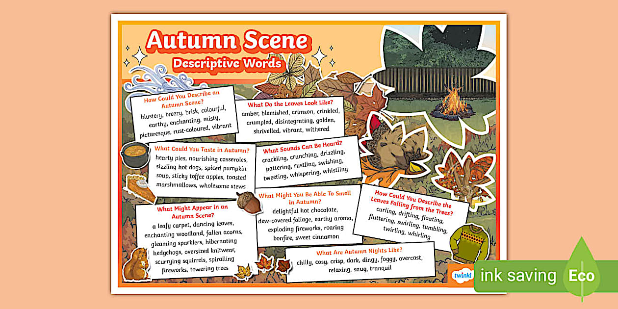 KS2 Autumn Scene Descriptive Word Mat (teacher made)