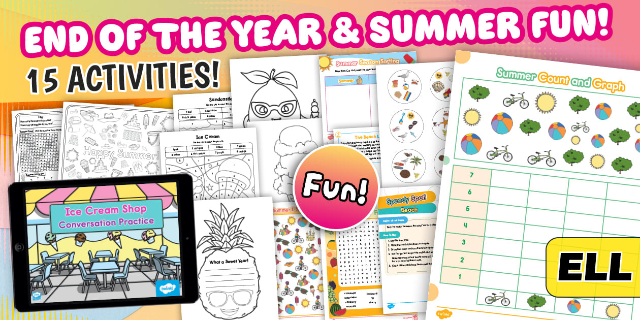 End of the Year Busy Bundle for ELL | No-Prep Puzzles