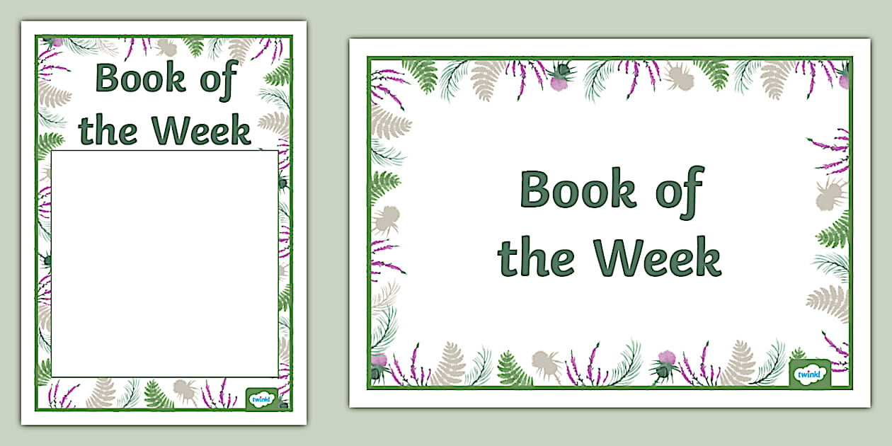 Scottish Botanical-Themed Book of the Week Display Poster