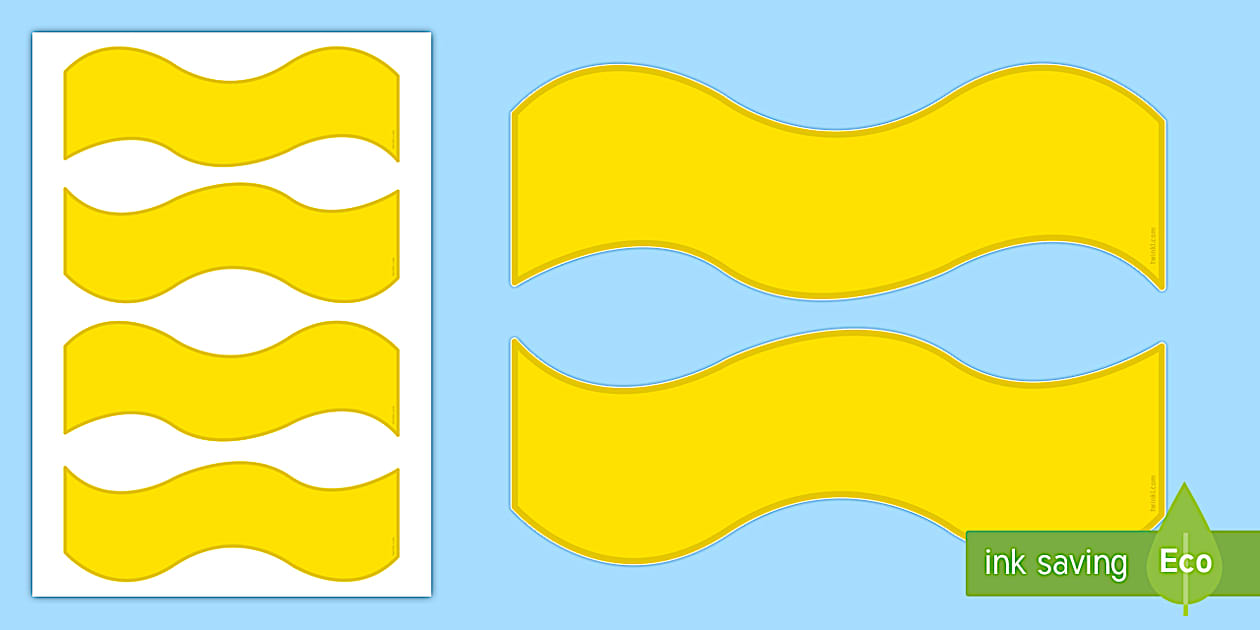 👉 Editable Wavy Yellow Labels (teacher made) - Twinkl