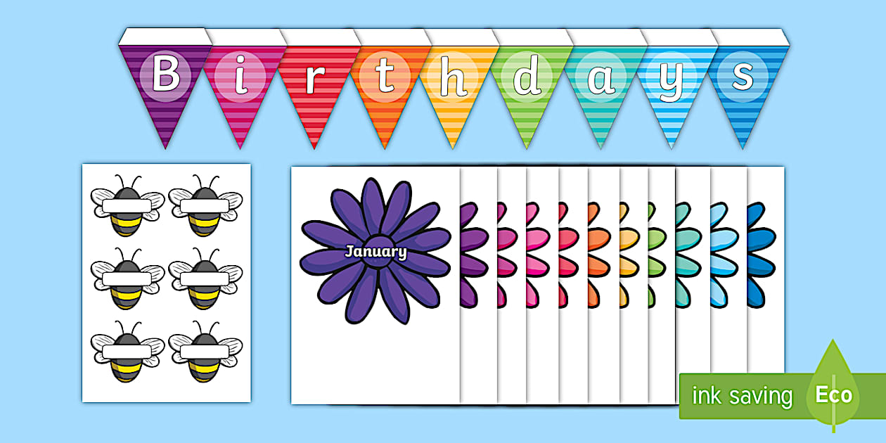 Buzzy Bee Birthdays Display Pack (teacher made) - Twinkl