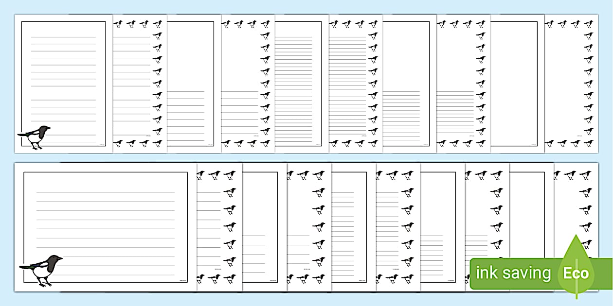 Magpie Portrait Page Borders- Portrait Page Borders - Twinkl
