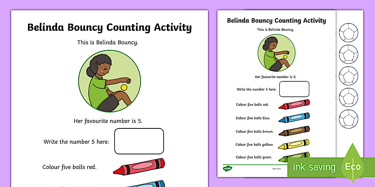 SA Belinda Bouncy Counting Worksheet (teacher made) - Twinkl