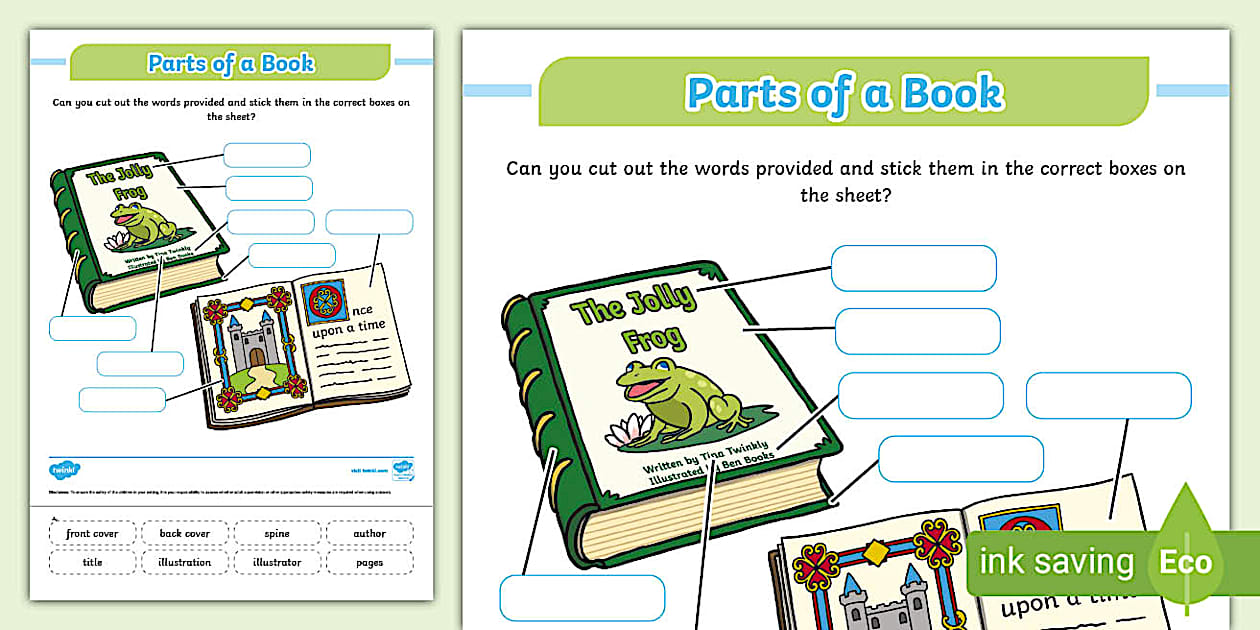 Parts of a Book Labelling Activity - KS1 - Literacy - Books