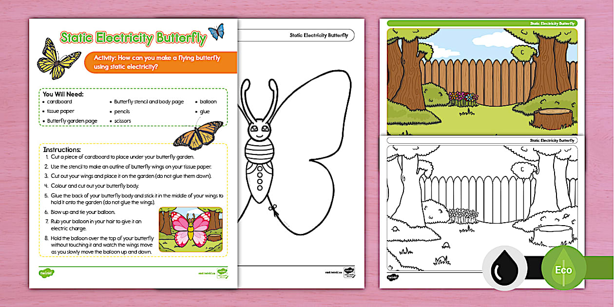 Butterfly STEAM Static Electricity Activity (teacher made)