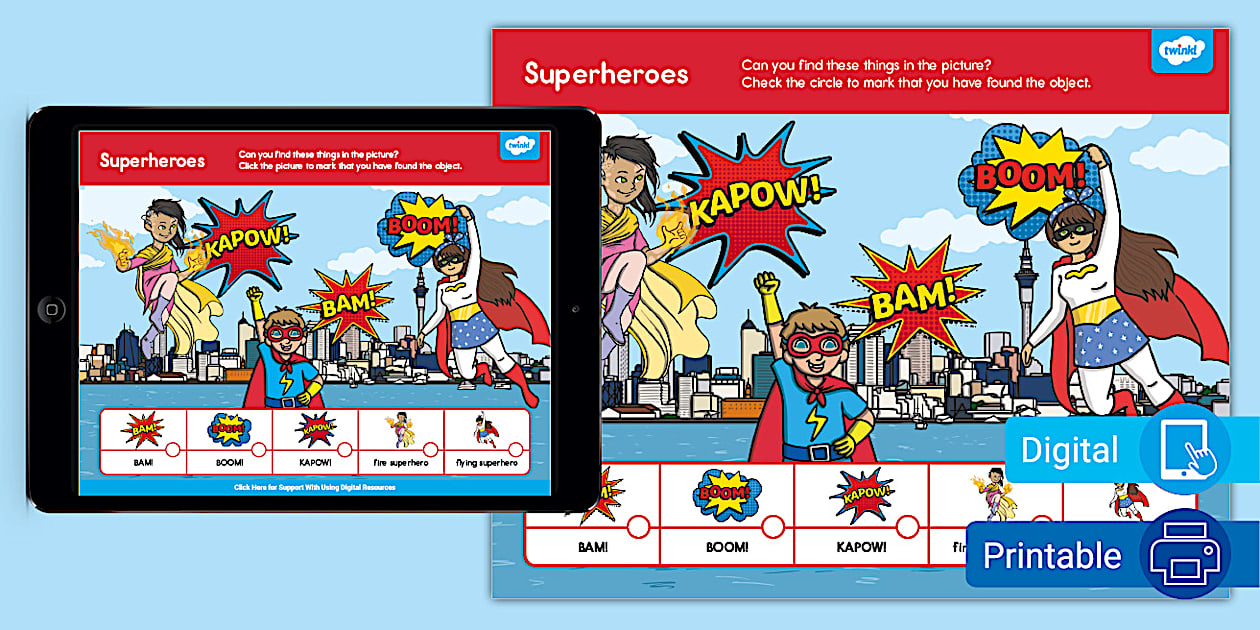 Superheroes Can You Find? Picture Activity