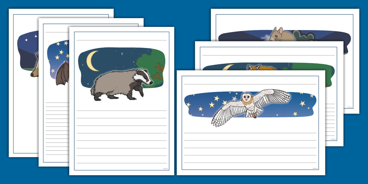 Nocturnal Animals Writing Frames - Twinkl - KS1 - Twinkl