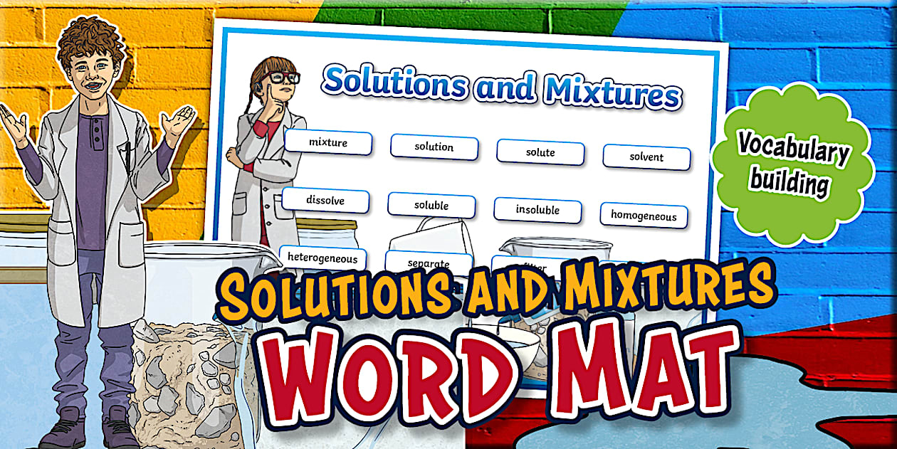 * NEW * Solutions and Mixtures Word Mat