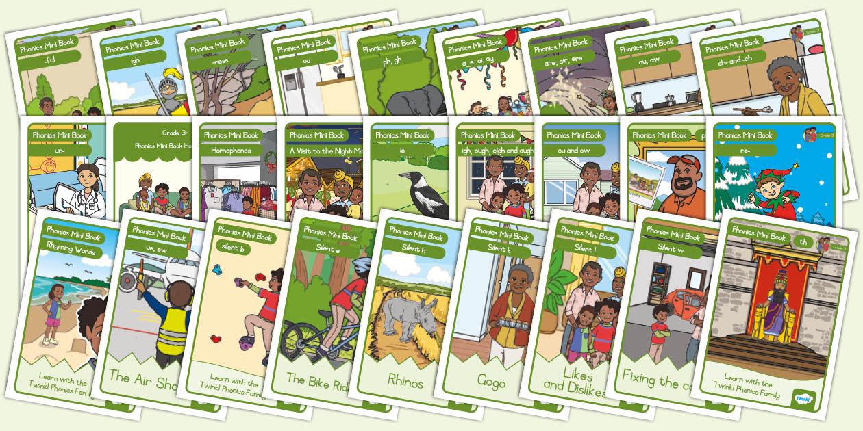 Grade 3 Phonics: Mini books Packs (teacher made) - Twinkl