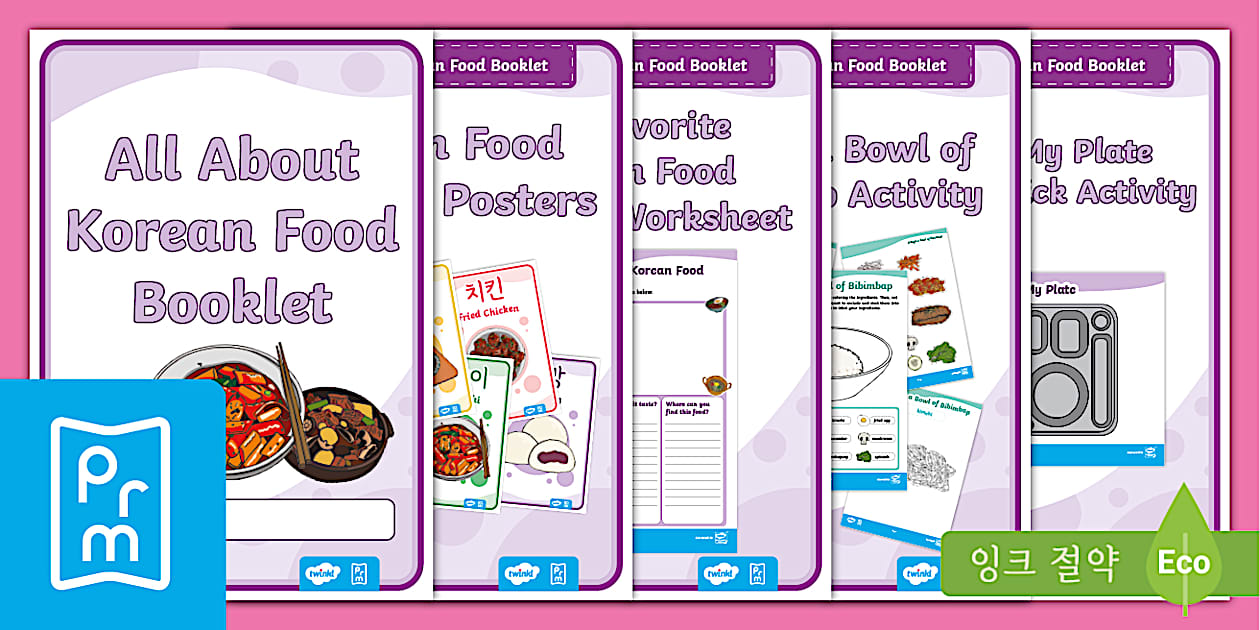PRM : All About Korean Food Booklet (teacher made) - Twinkl