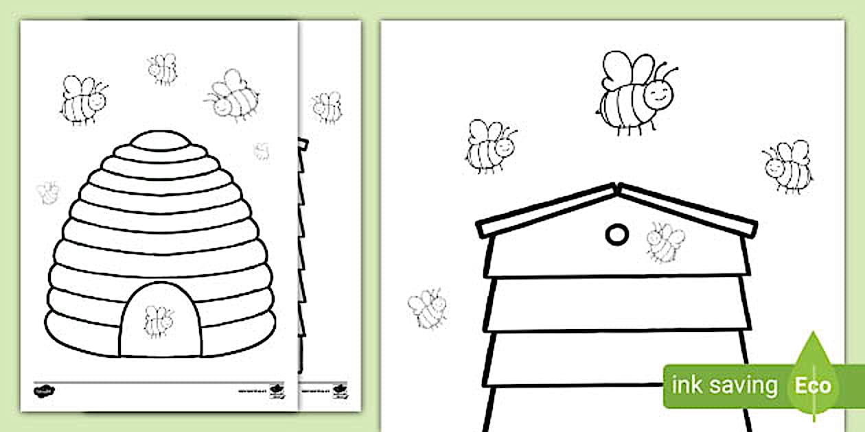 Beehive Outline (teacher made) - Twinkl