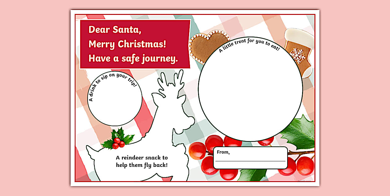 Gingerbread Christmas Themed Santa's Snacks Place Mat