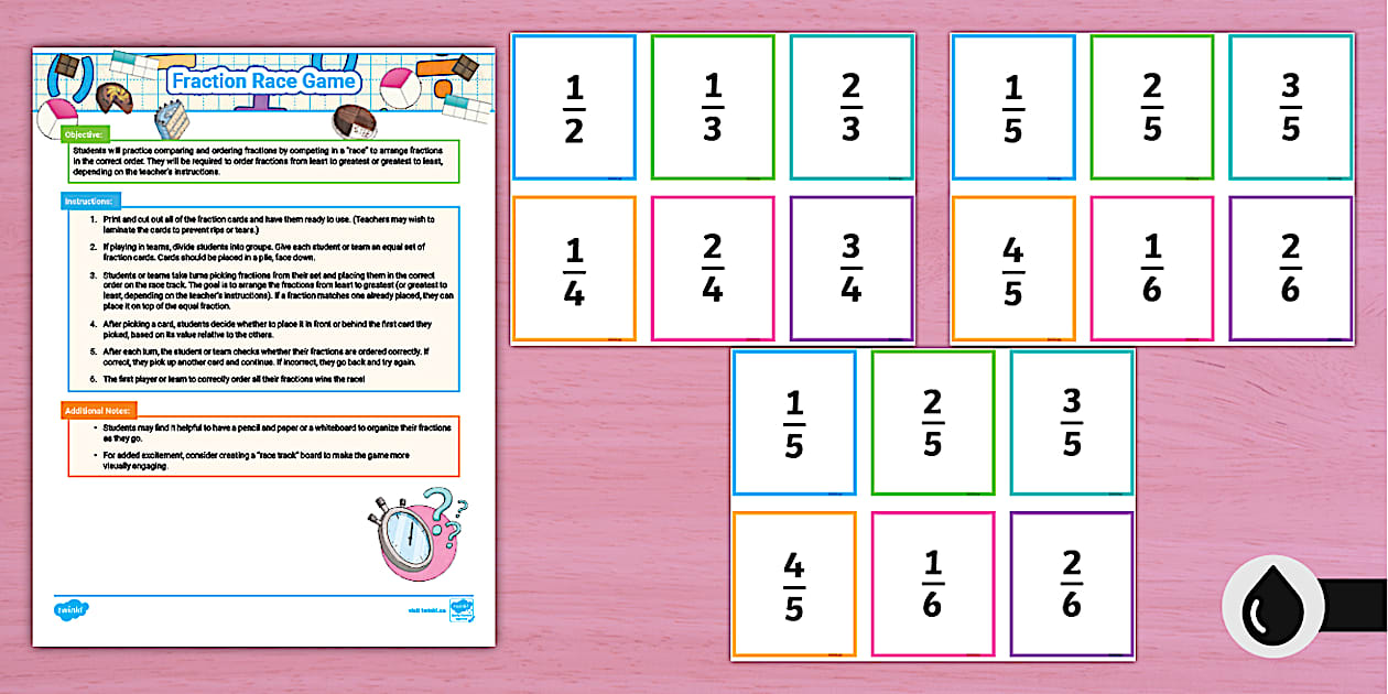 Fraction Race Game (teacher made) - Twinkl