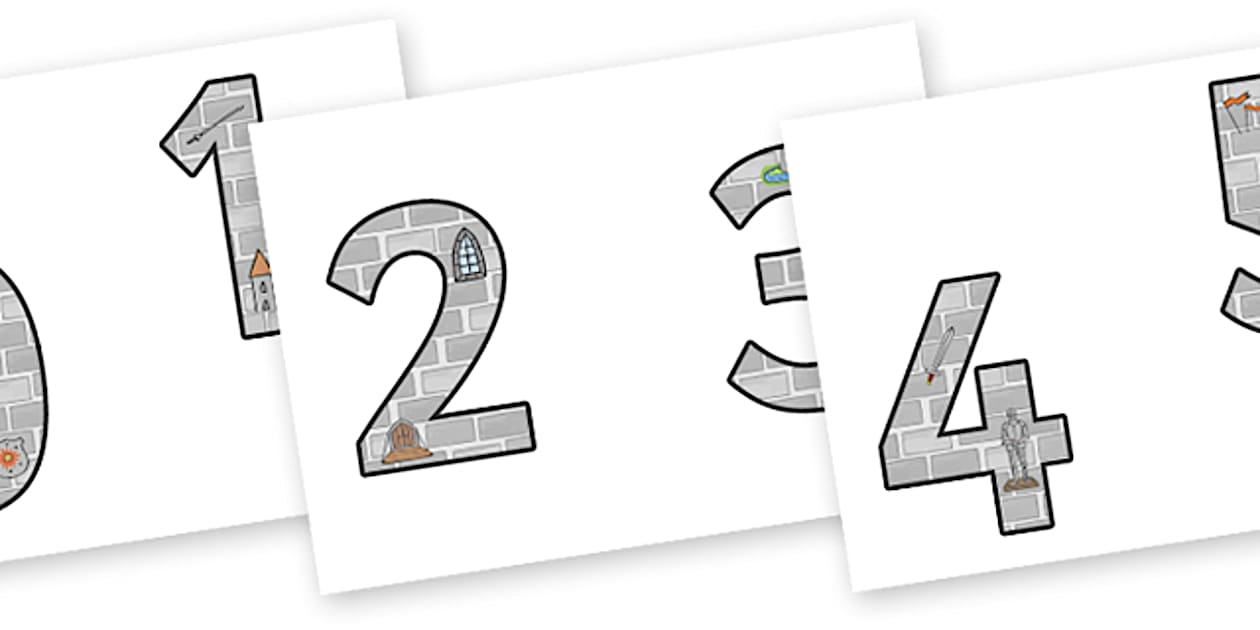 0-9 Display Numbers (Castles & Knights) (Teacher-Made)