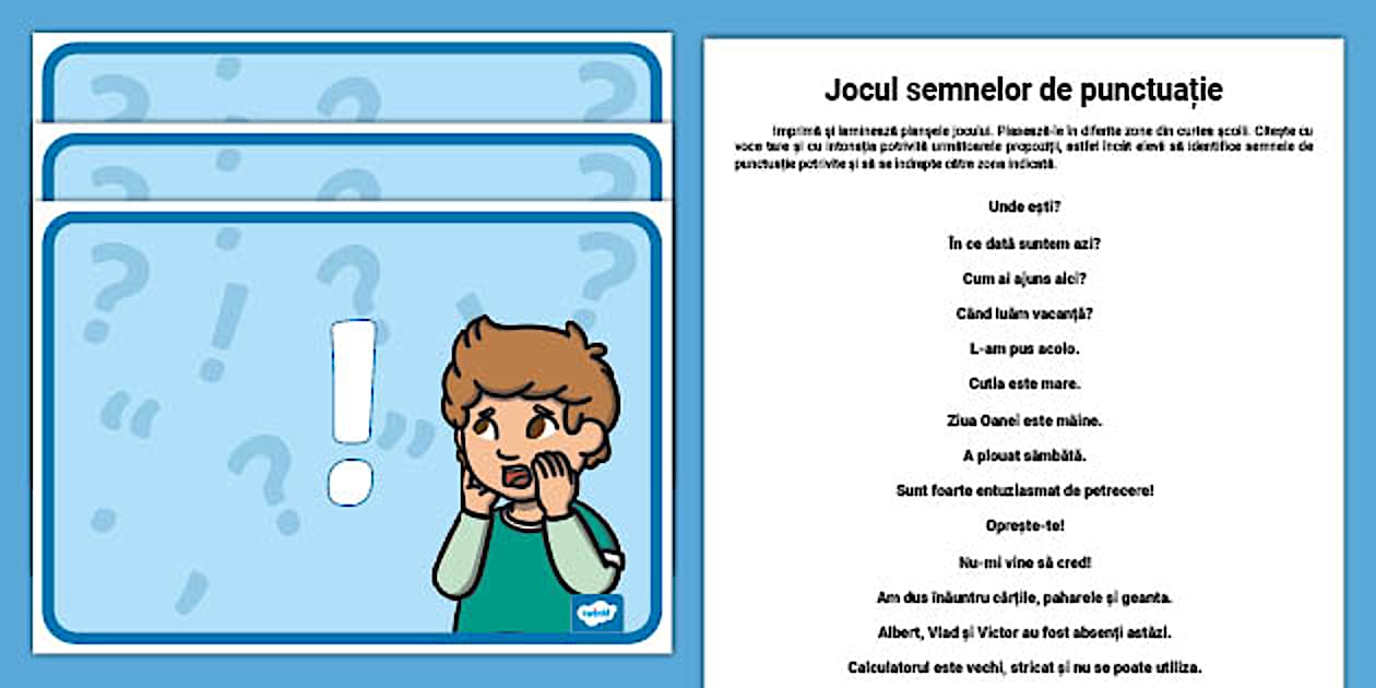 Semne de punctuație – Joc (teacher made) - Twinkl