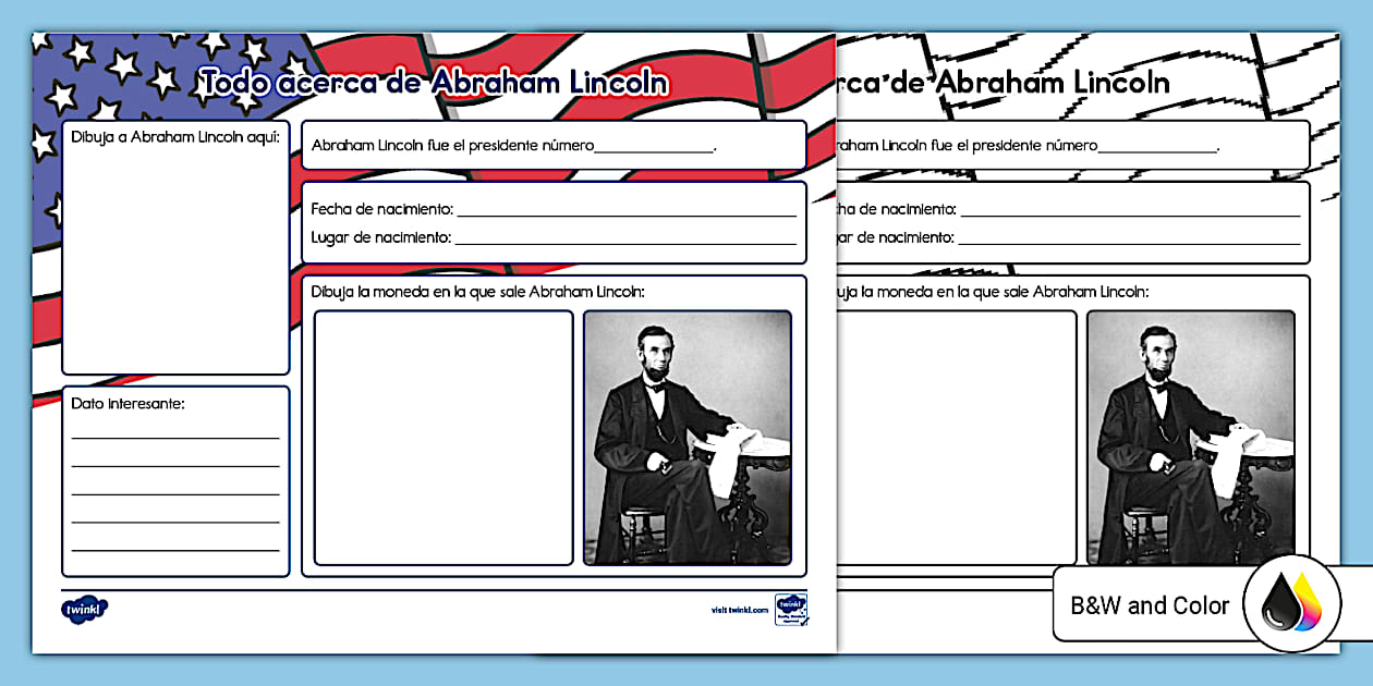 Actividad: Todo acerca de Abraham Lincoln - Twinkl