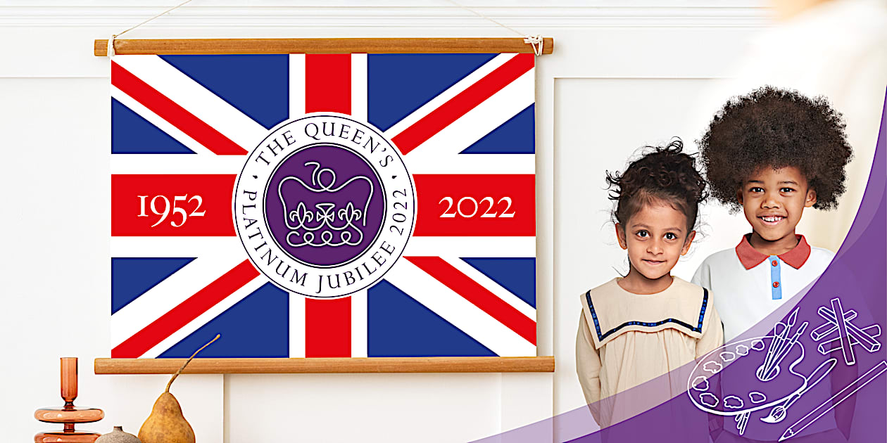 Queen's Platinum Jubilee Emblem 1952-2022 Union Jack Poster