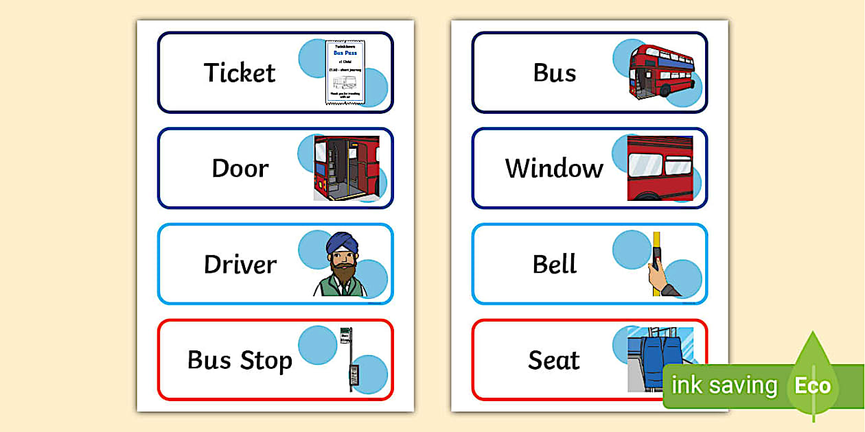 On the Bus Role Play Labels (teacher made) - Twinkl