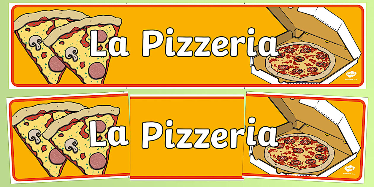 Pizza parlour role play banner (teacher made) - Twinkl