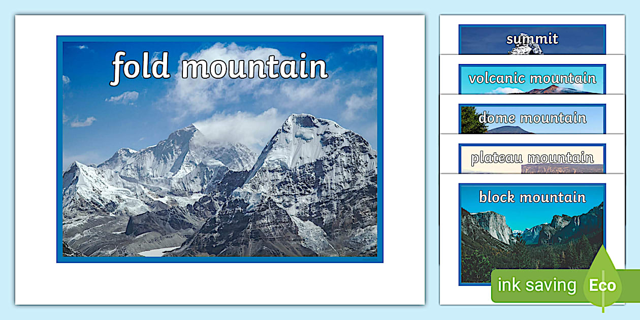 Types of Mountains Photo Pack - KS2 - Physical Geography