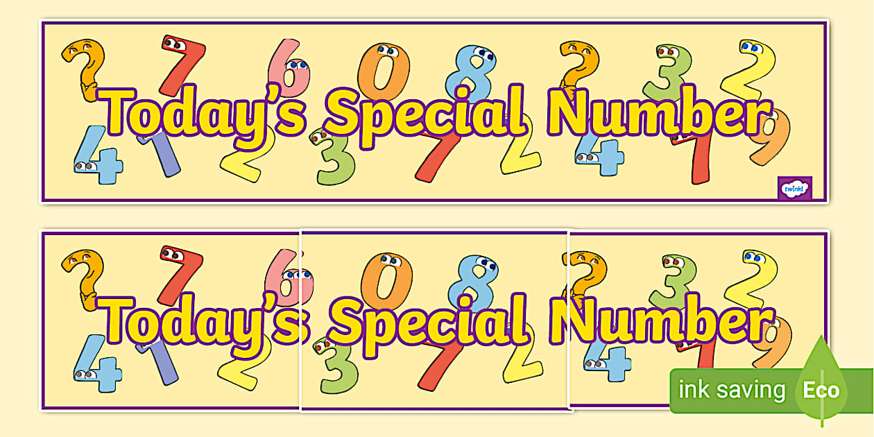 Today's Special Number Display Banner (teacher made)
