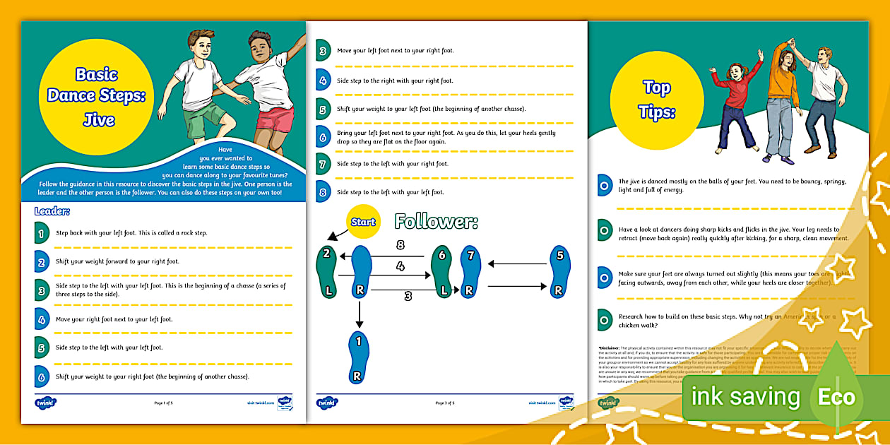 Basic Dance Steps: Jive (Teacher-Made) - Twinkl