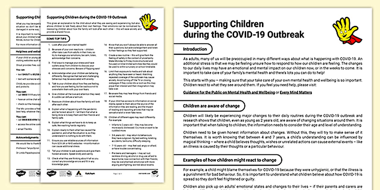 FREE! - Covid-19 Supporting Children Adult Guidance - Twinkl