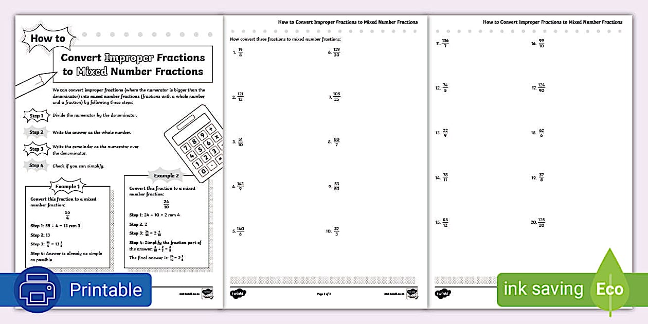 Grade 7 Maths Fractions Worksheets With Answers - Twinkl ZA