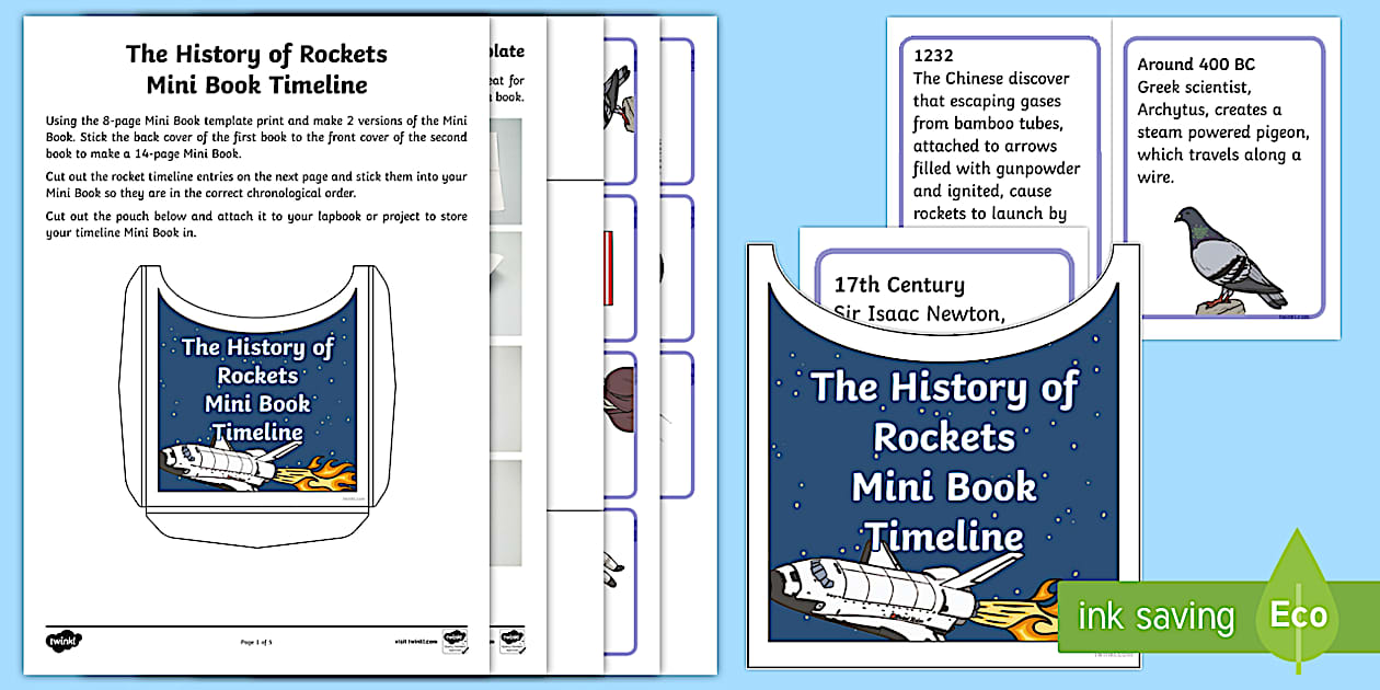 The History of Rockets Mini Book Timeline Worksheet / Worksheets