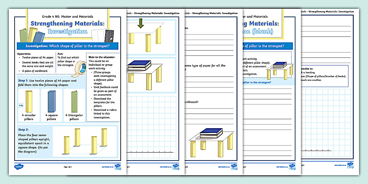Grade 4 NS: Strengthening Materials: Investigation - Twinkl