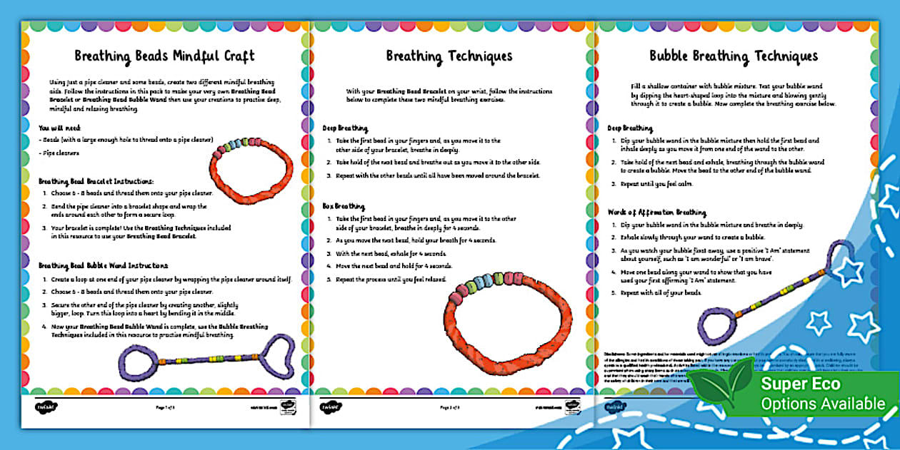 Mindful Breathing Beads Crafts (teacher made) - Twinkl