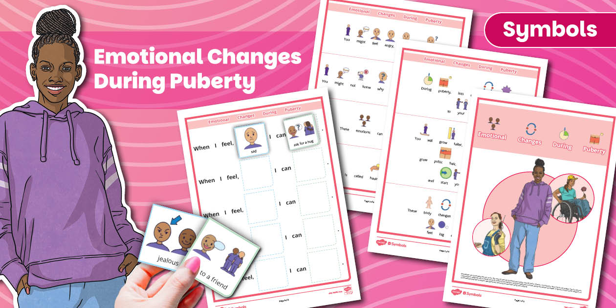 Twinkl Symbols: Emotional Changes During Puberty (Female)