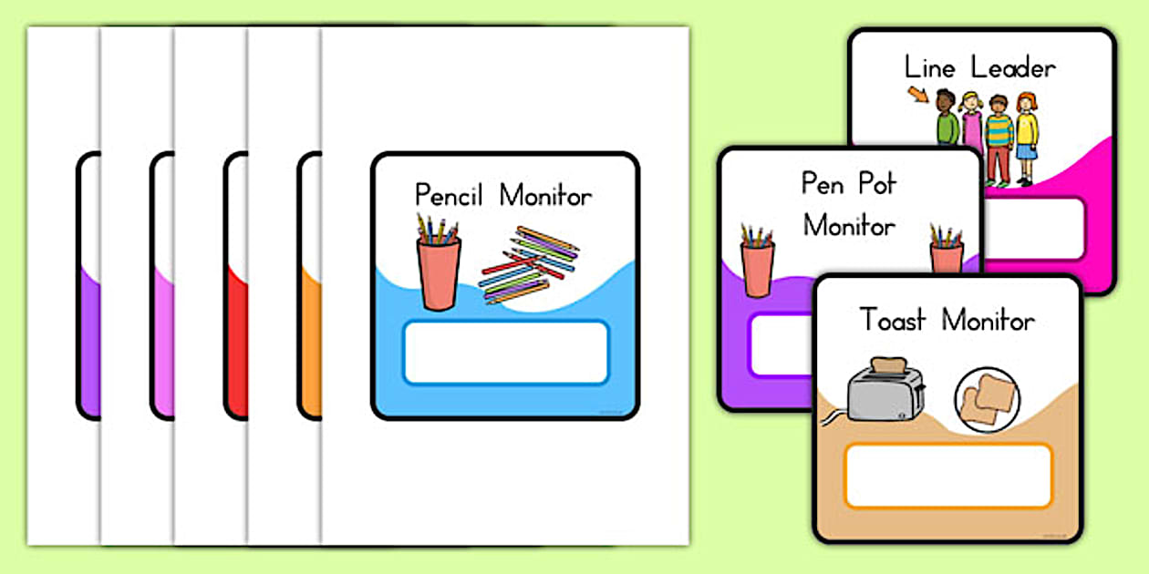 Editable Monitor And Job Cards (professor feito) - Twinkl