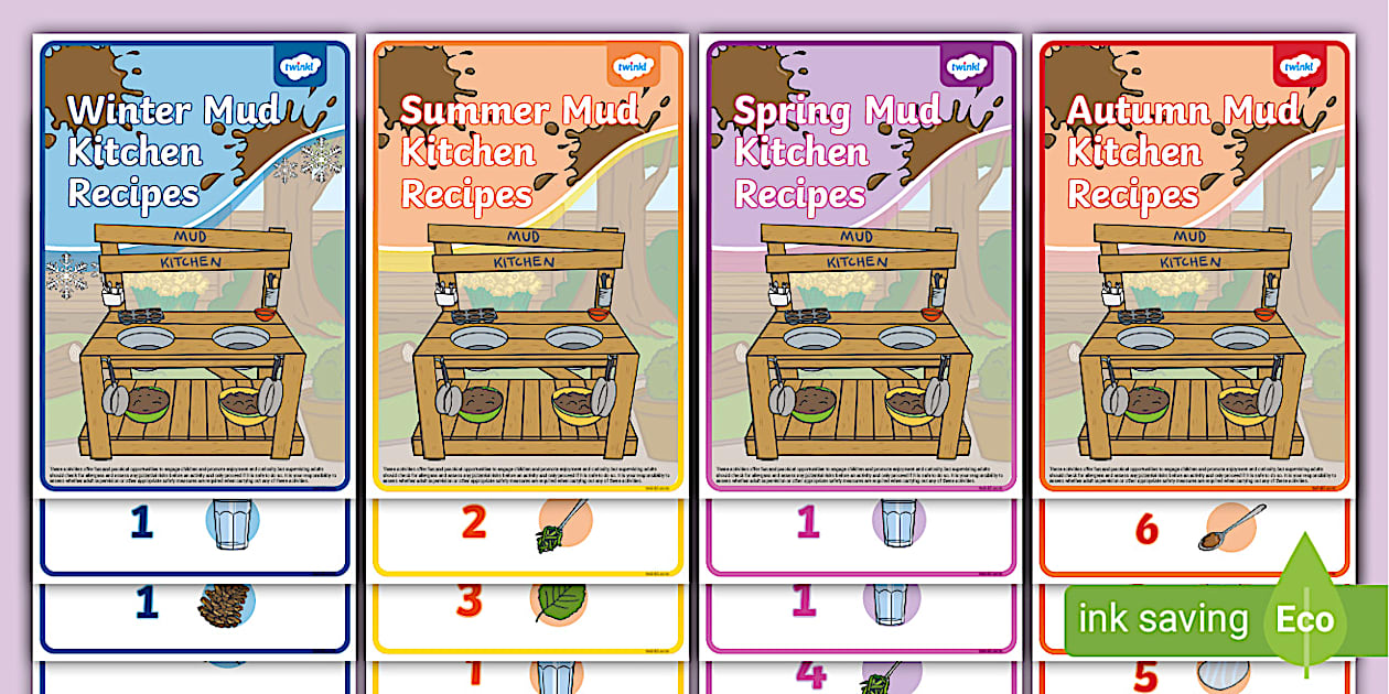 Seasonal Mud Kitchen Recipe Cards - Primary Resources