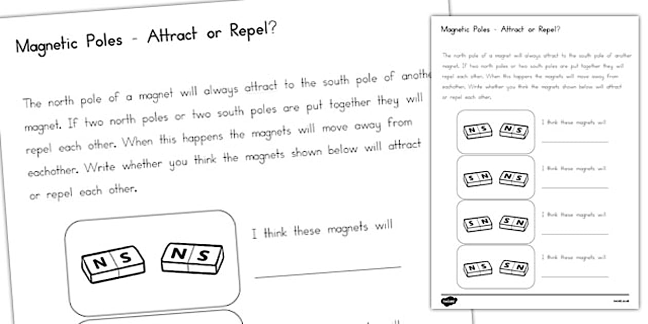 Magnet Poles Attract or Repel (teacher made) - Twinkl