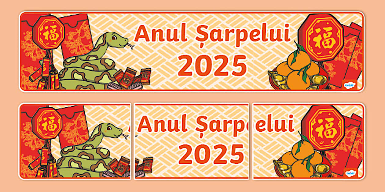 Anul Nou Chinezesc: Anul Șarpelui – Banner (teacher made)